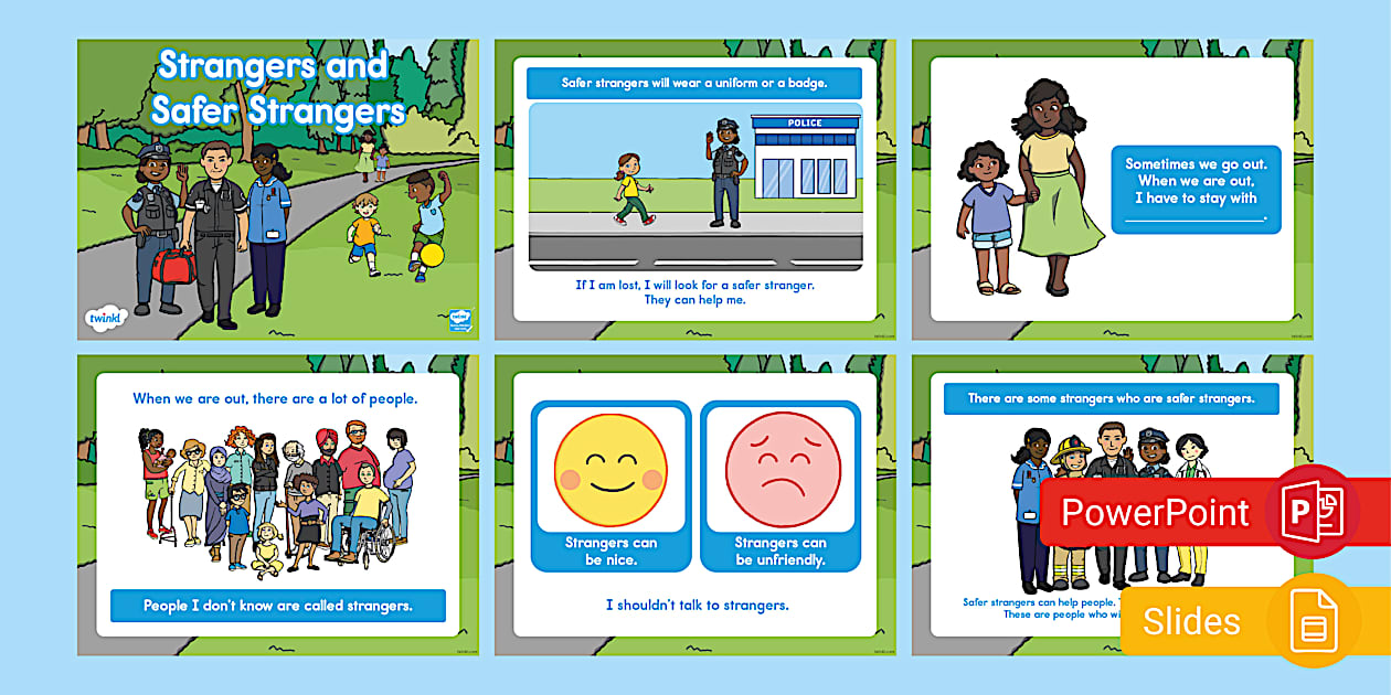 Strangers and Safer Strangers PowerPoint & Google Slides for K-2nd Grade