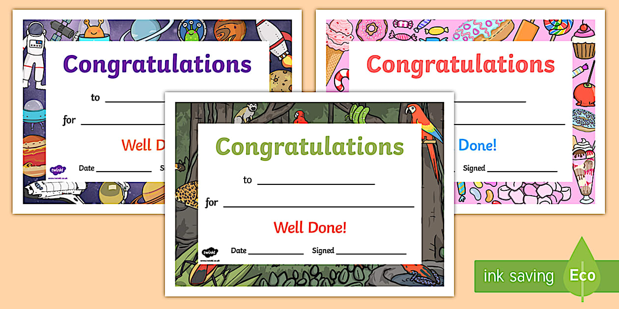 Well Done Certificates (teacher made) - Twinkl