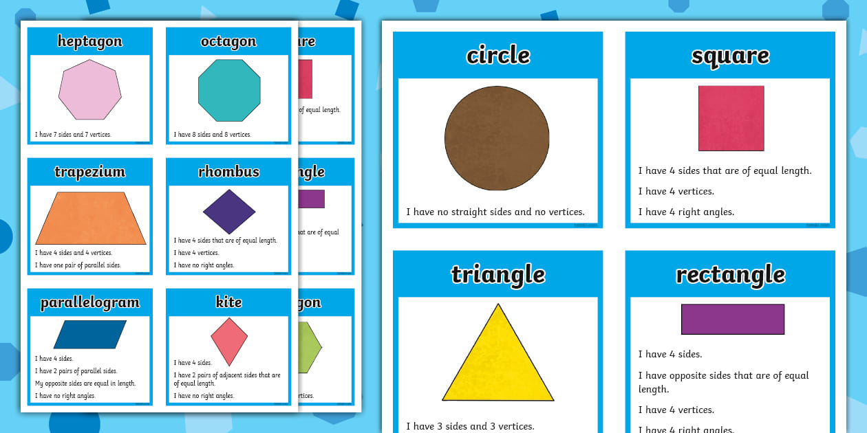 * NEW * 2D Shape Properties Word Cards - Twinkl - KS2