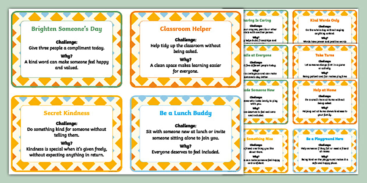 Kindness Challenge Cards (Teacher-Made) - Twinkl