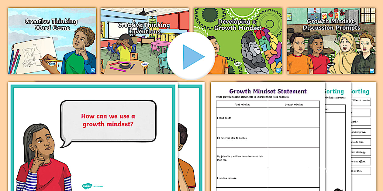 Black and White Growth Mindset Resource Pack - Twinkl