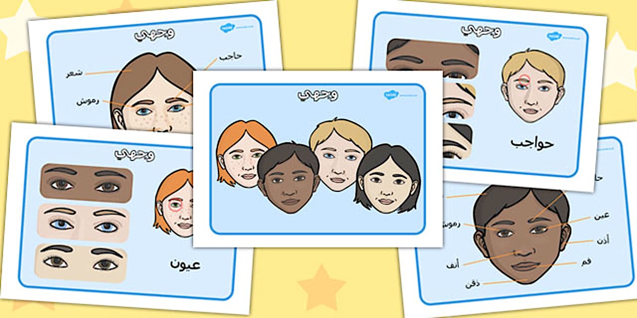 ملصقات عرض عن وجهي ـ وجهي، الوجه، مورد تعليمي