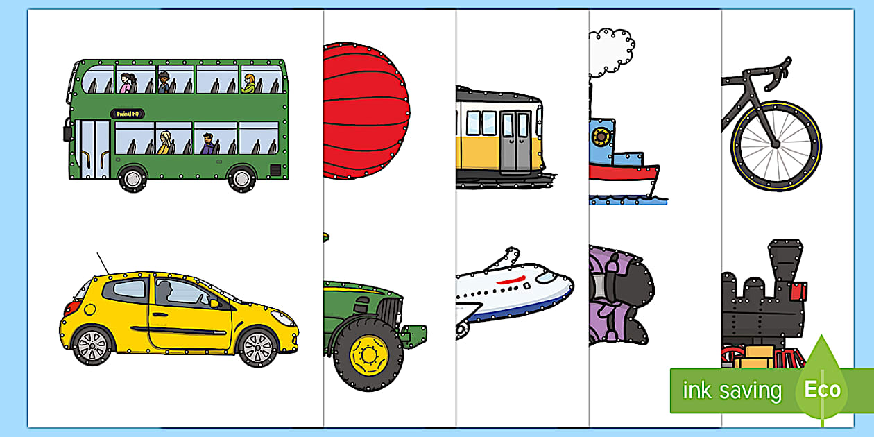 Transport Threading Cut-Outs (teacher made) - Twinkl