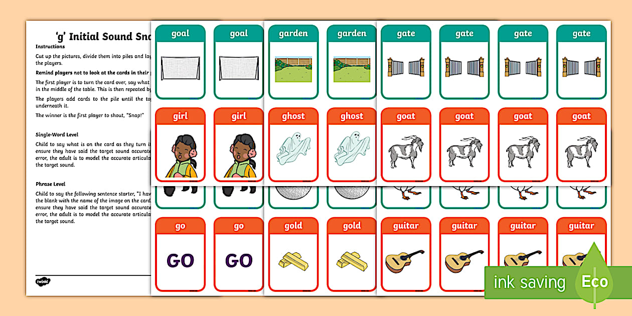 G Initial Words - Speech Pathology - Aus (teacher made)