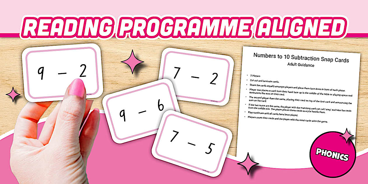 Numbers to 10 Subtraction Snap Cards