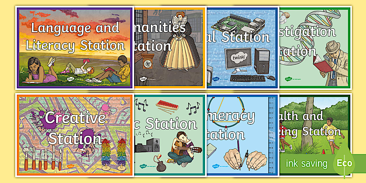 Learning Station Posters (teacher made) - Twinkl