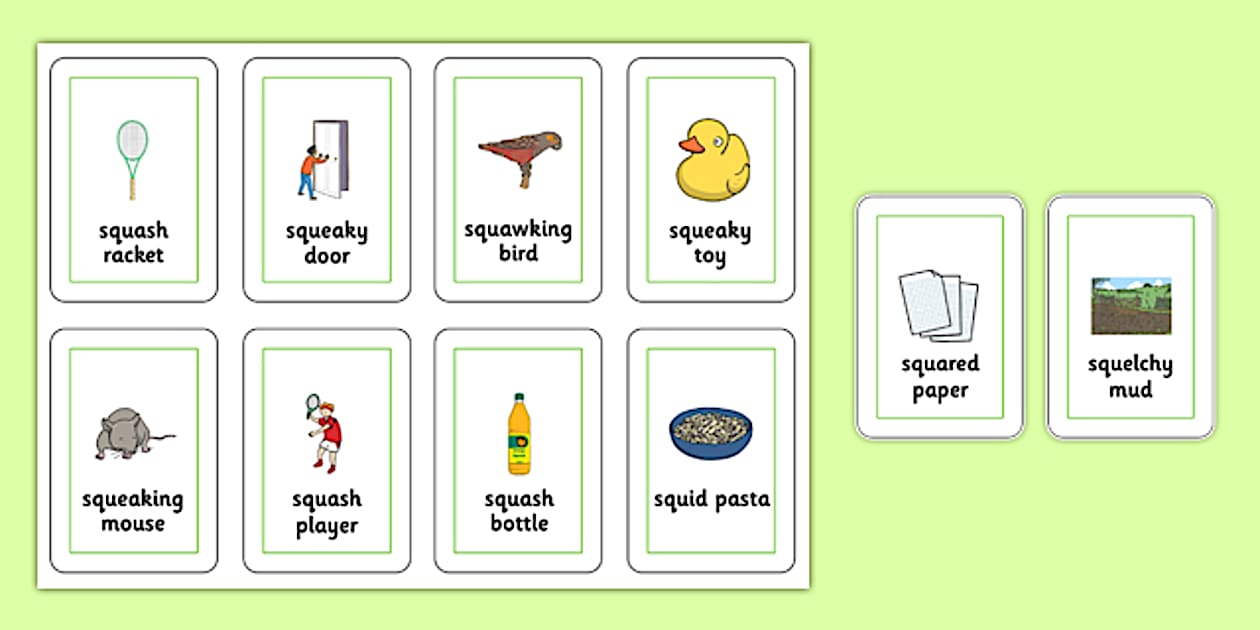 3 Syllable SQU Playing Cards (teacher made) - Twinkl