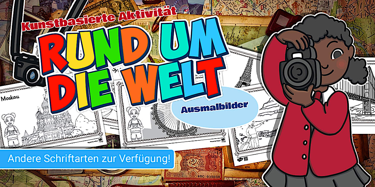 Rund um die Welt - Ausmalbilder