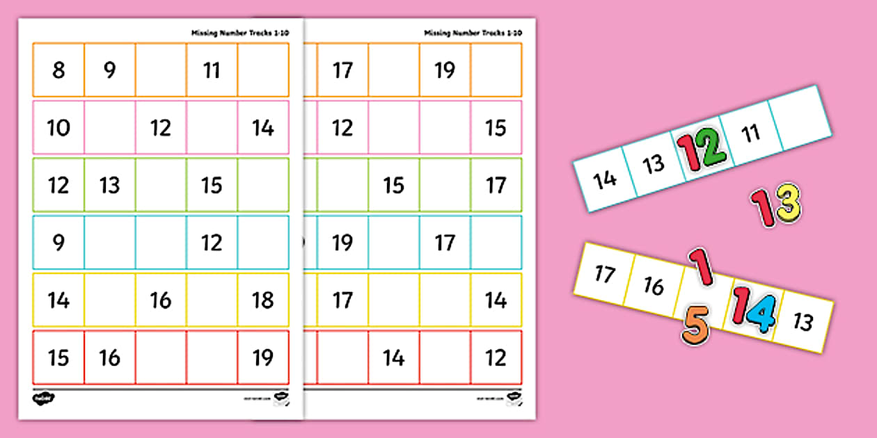 👉 Kindergarten Missing Number Tracks 0-20 (Teacher-Made)