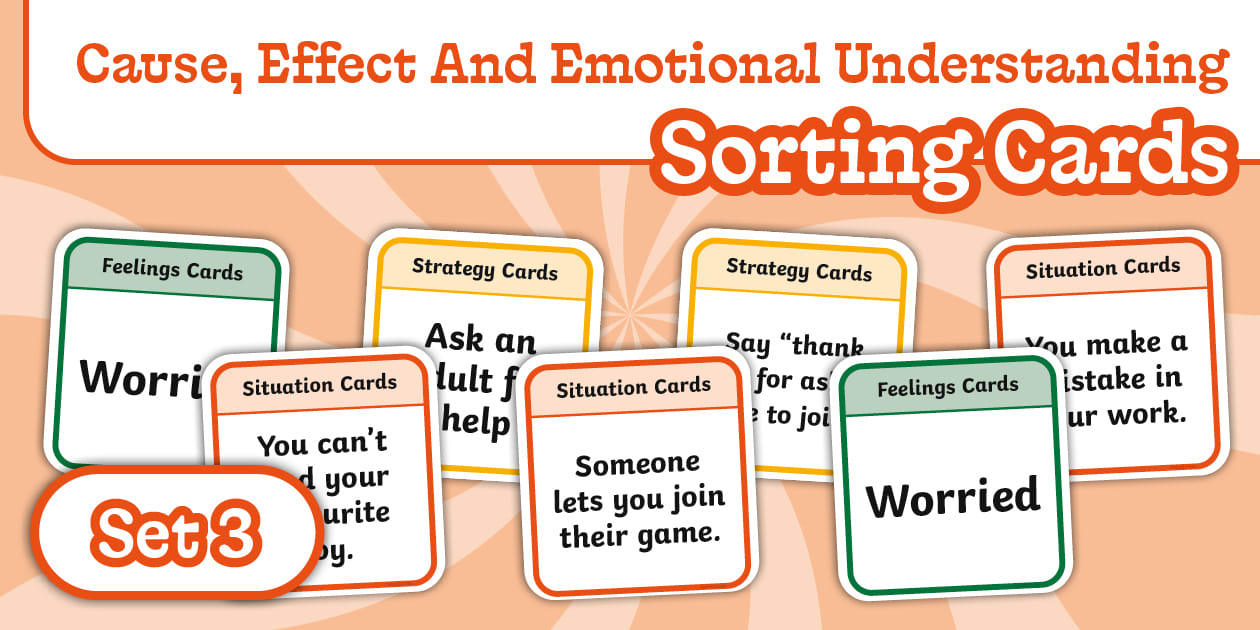 Cause, Effect And Emotional Understanding Sorting Cards 3