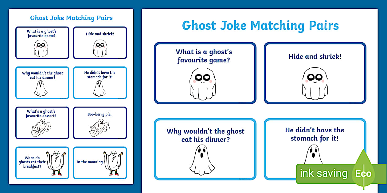 Ghost Joke Matching Pairs (Teacher-Made) - Twinkl
