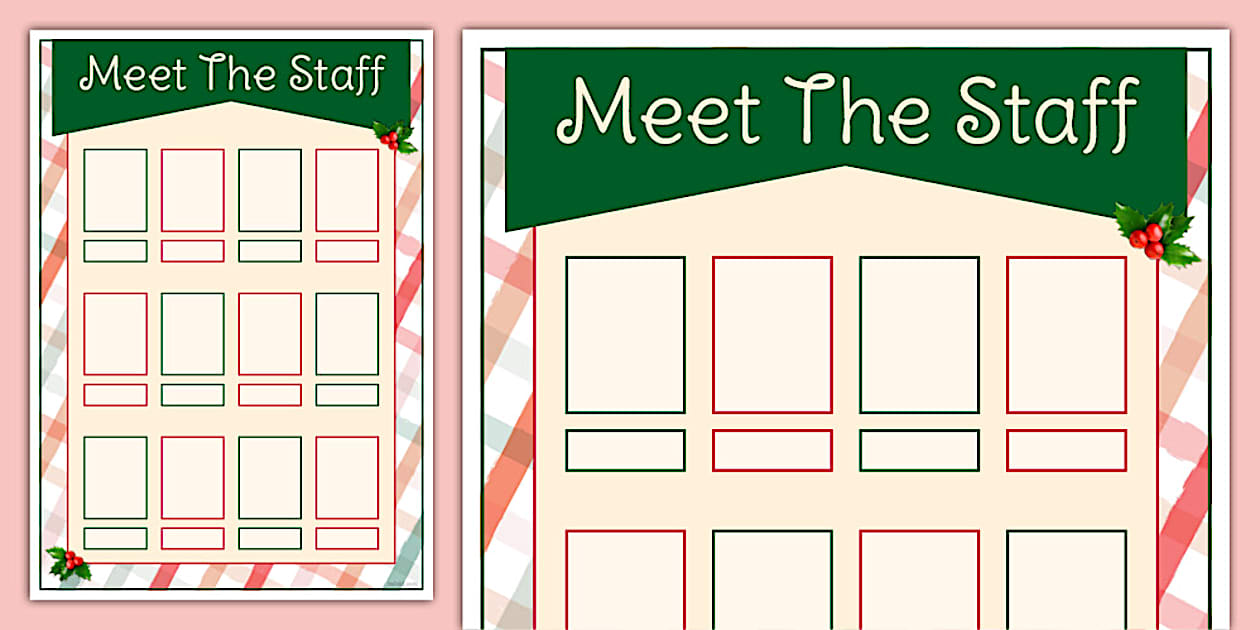 Gingerbread Christmas Themed Meet The Staff Display Poster