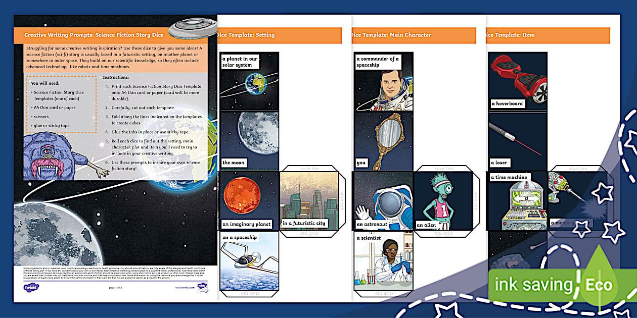 Creative Writing Prompts: Science Fiction Story Dice