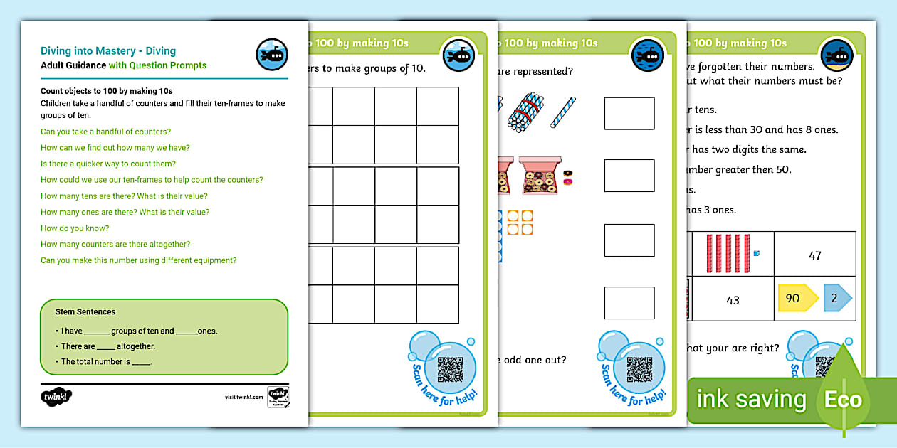Y2 Diving into Mastery: Step 2 Count Objects to 100 - Twinkl