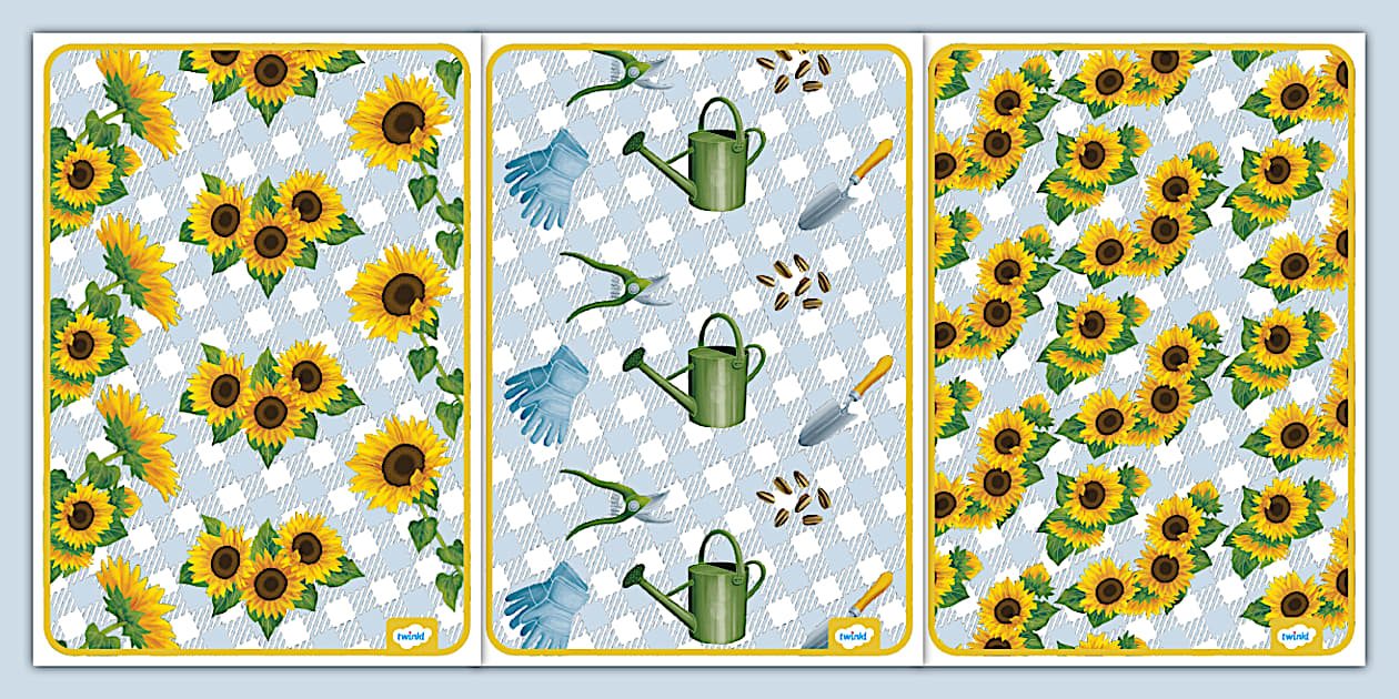 Sunflower-Themed Pattern A4 Sheets - Twinkl