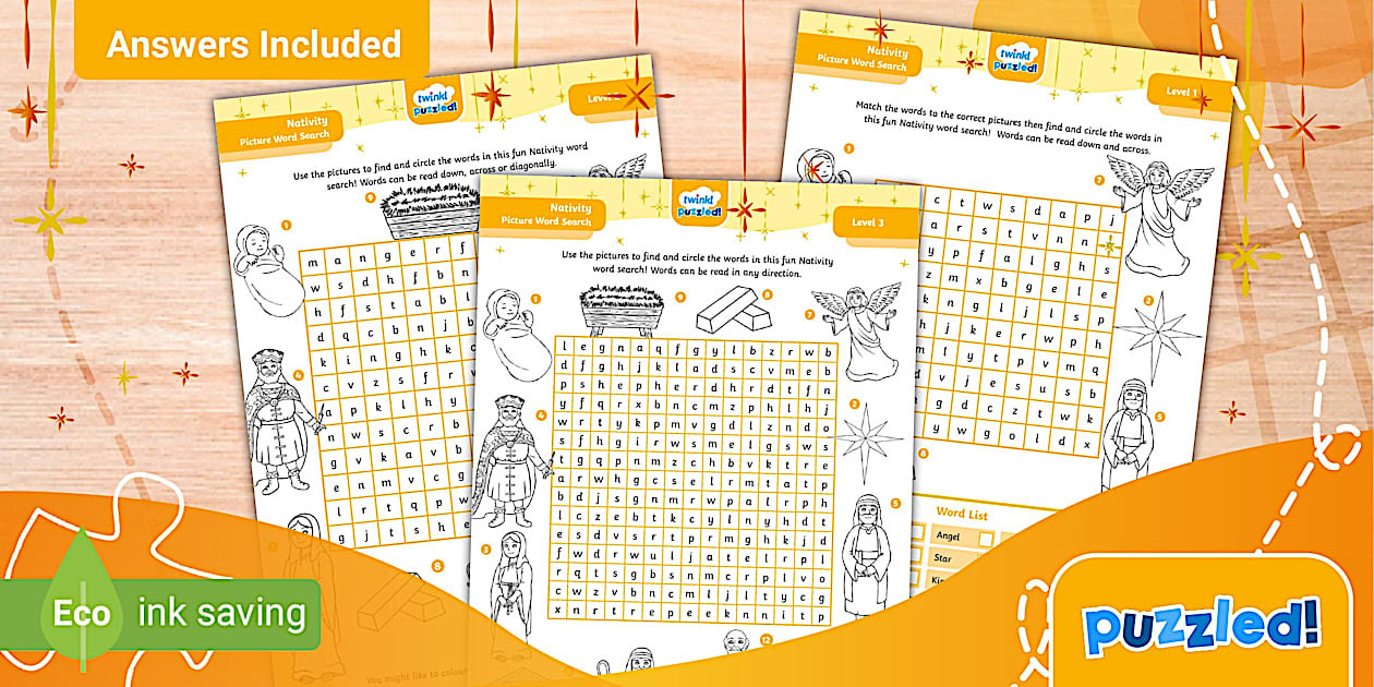 Nativity Picture Word Search | Twinkl Puzzled - Twinkl
