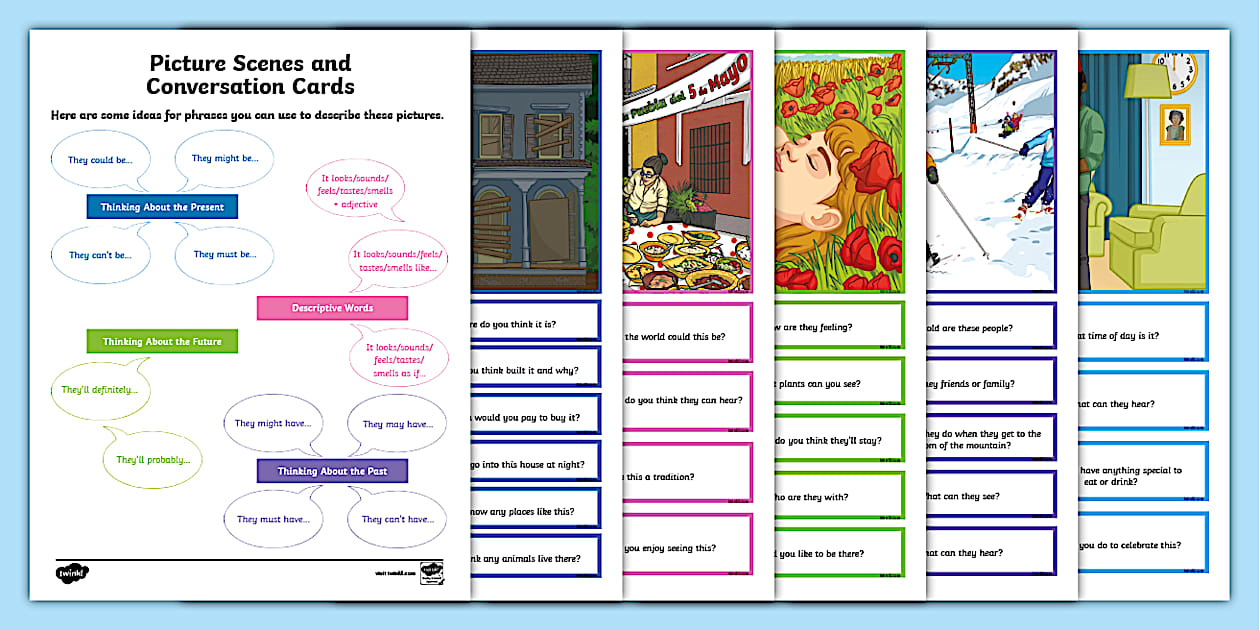 Picture Scenes and Conversation Cards for ELL - Twinkl