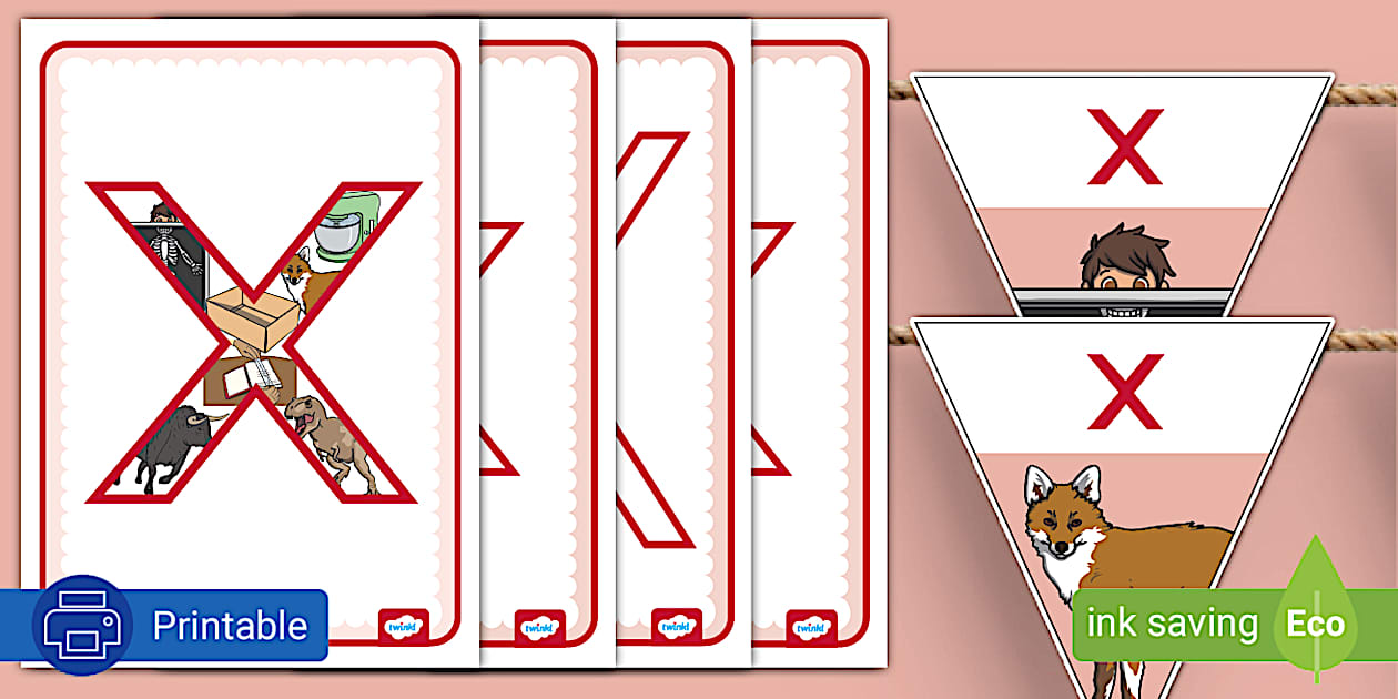 Gr. R Phonics Display Posters and Bunting: X Sound - Twinkl