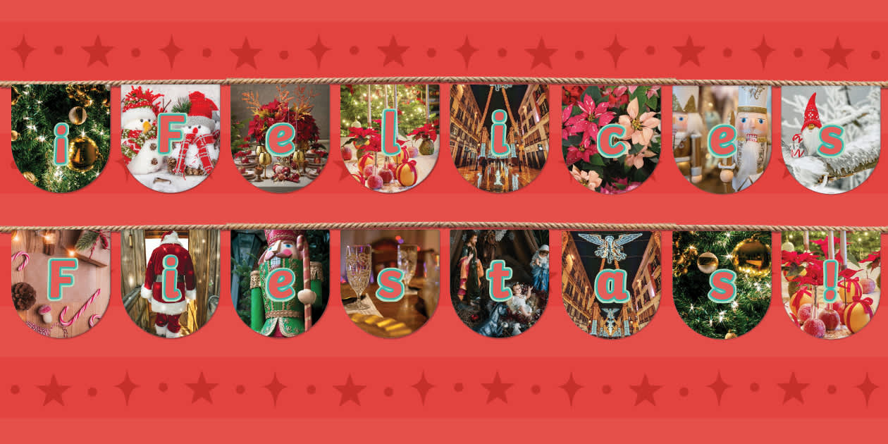 Banderín Fotográfico: ¡Felices Fiestas! (professor feito) Banderín Fotográfico: ¡Felices Fiestas! (professor feito)