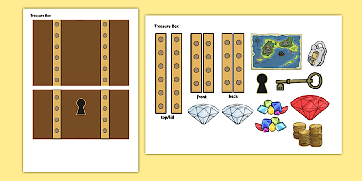 👉 Treasure Box Themed Mug Box Decals Pack - Twinkl