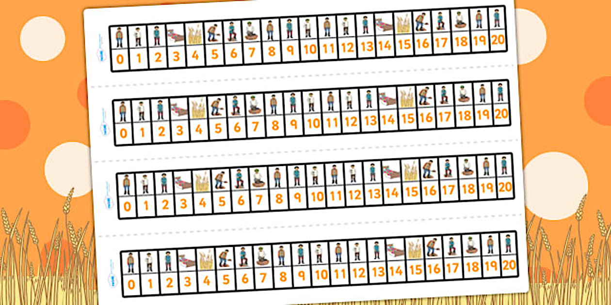 The Farmer and His Sons Number Track 0 20 (teacher made)