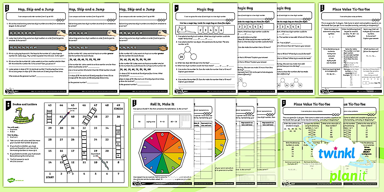 PlanIt Maths Y2 Number and Place Value Home Learning Activity Pack