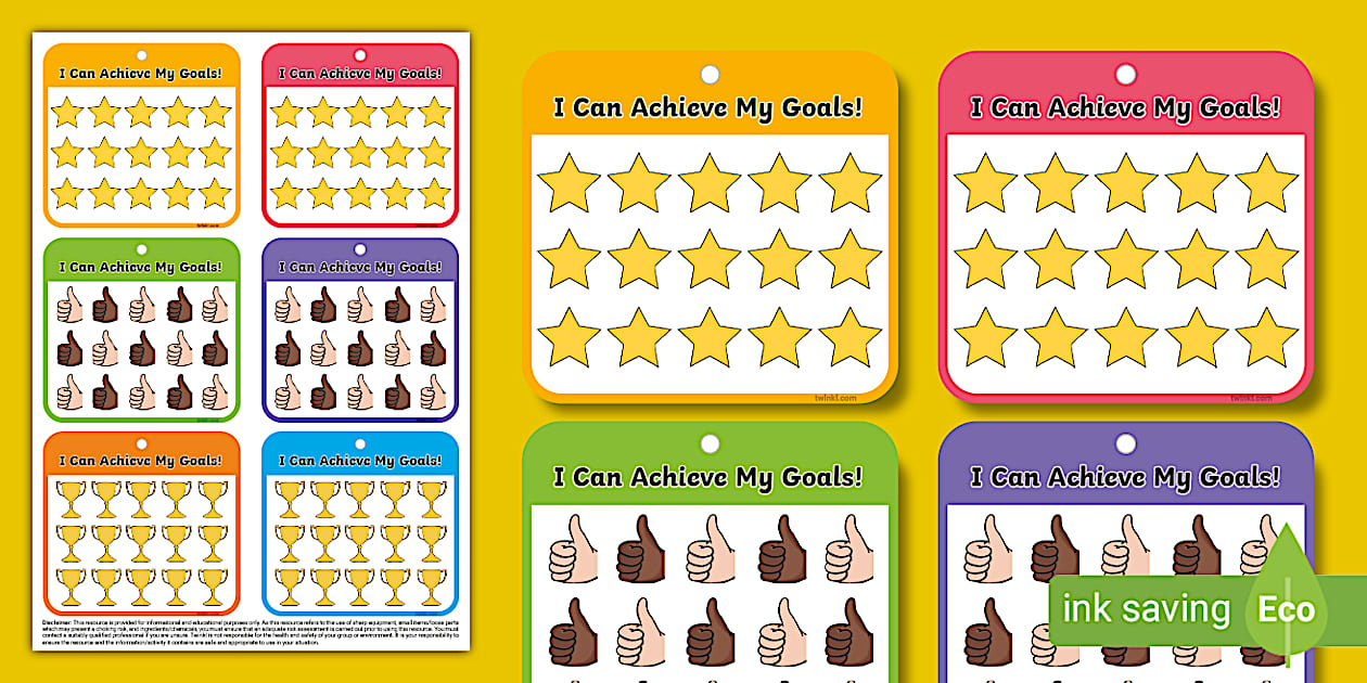 Achieving Goals Punch Cards (teacher made) - Twinkl