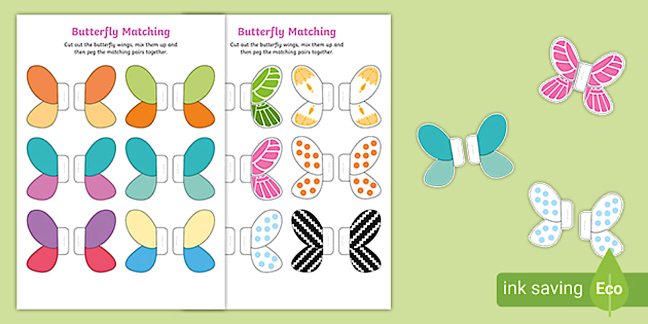 Butterfly Matching Game (teacher made) - Twinkl