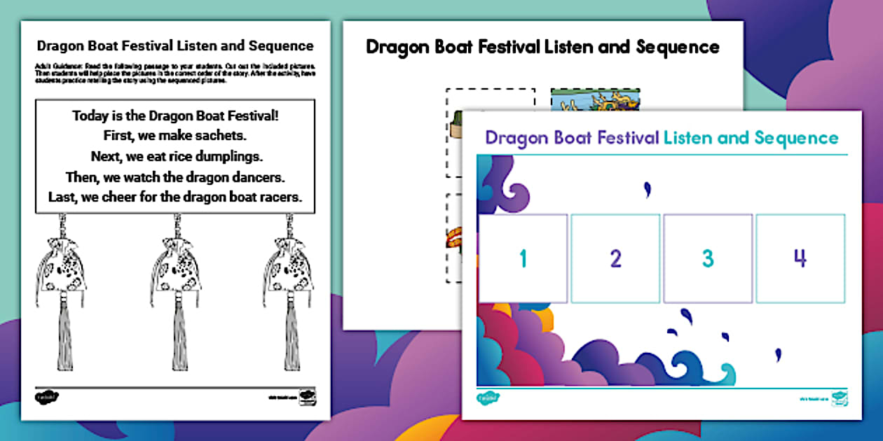Dragon Boat Festival Listening Worksheet ‌| Twinkl USA