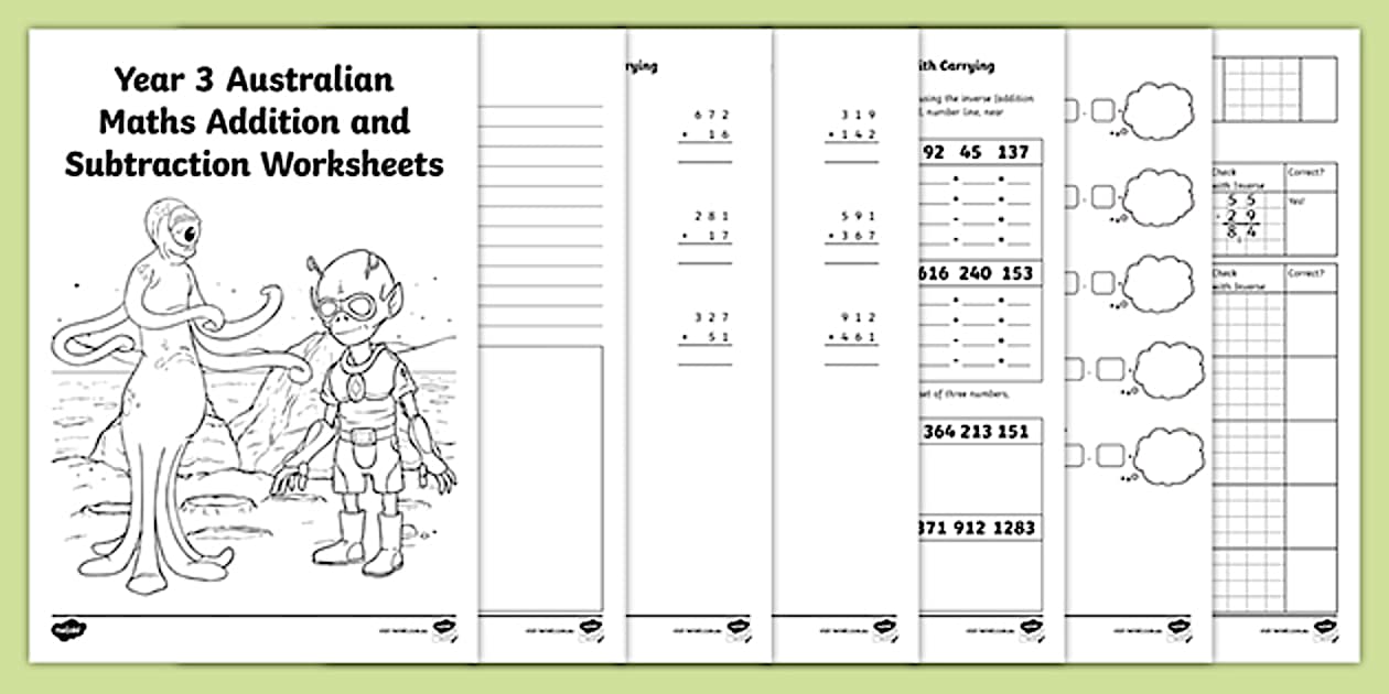 Addition & Subtraction | Australian Year 3 Maths Worksheets