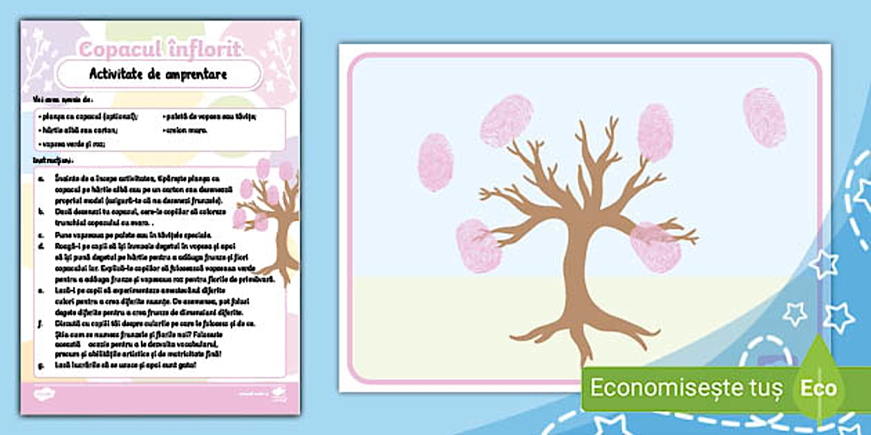 Copacul înflorit – Activitate de amprentare AVAP Primăvară