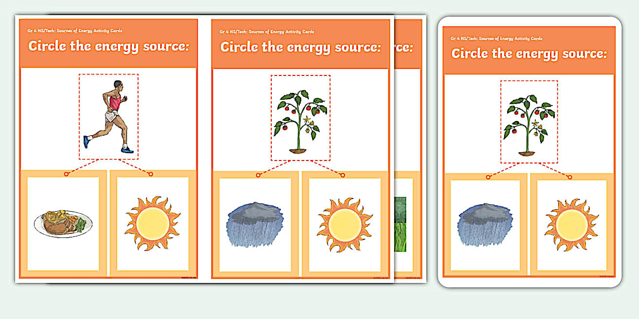Gr 4 NS/Tech: Energy Sources Activity Cards (teacher made)