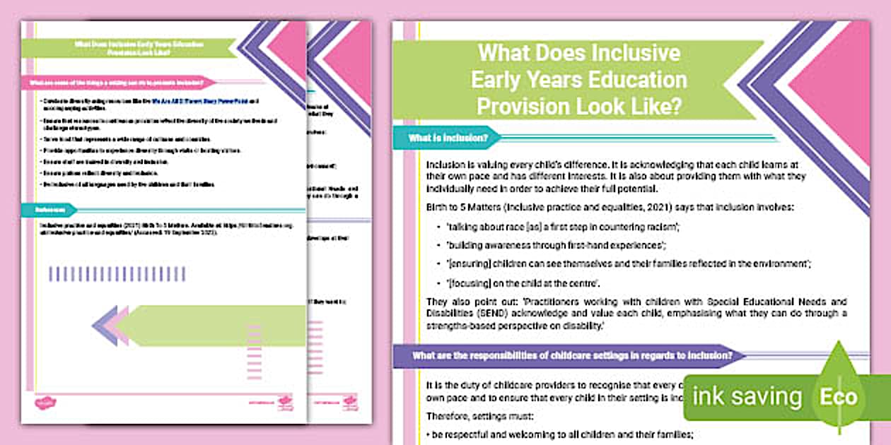 Early Years Inclusive Provision Guidance | Twinkl - Twinkl