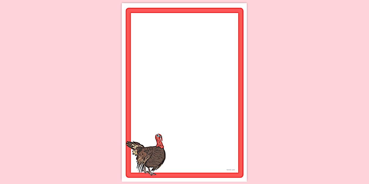 Simple Blank Turkey Page Border for KS2 | Page Borders