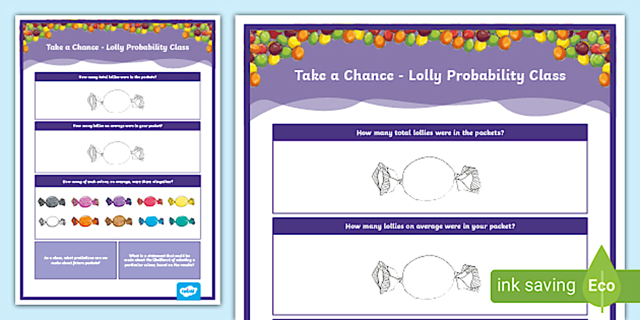 Take a Chance - Lolly Probability Class Display Poster