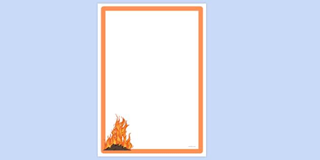 Simple Blank Fire Page Border (teacher made) - Twinkl