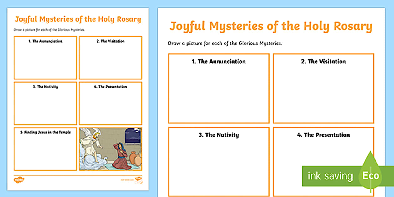 The Joyful Mysteries of the Rosary Drawing Activity