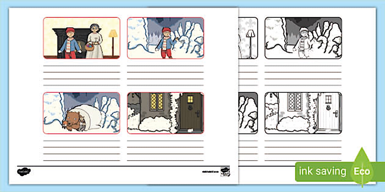 The Mitten Story Storyboard Template (Teacher-Made) - Twinkl