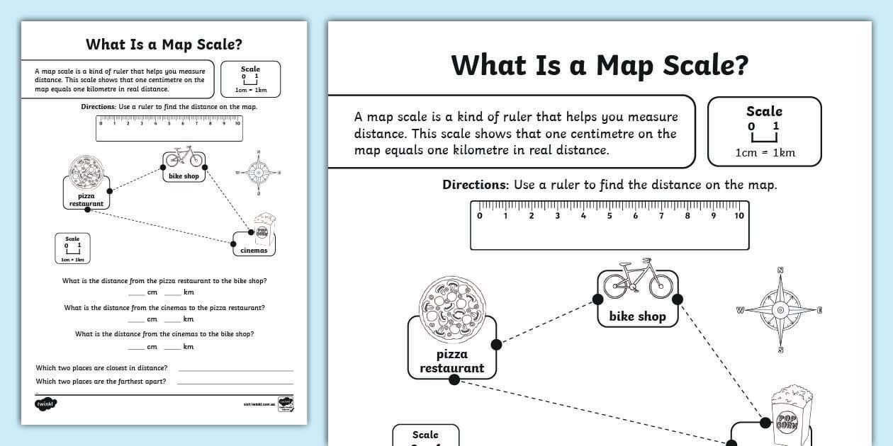 What Is a Map Scale? Activity (teacher made) - Twinkl