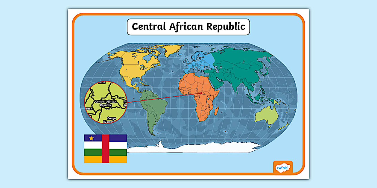 Central African Republic Map Display Poster - Twinkl