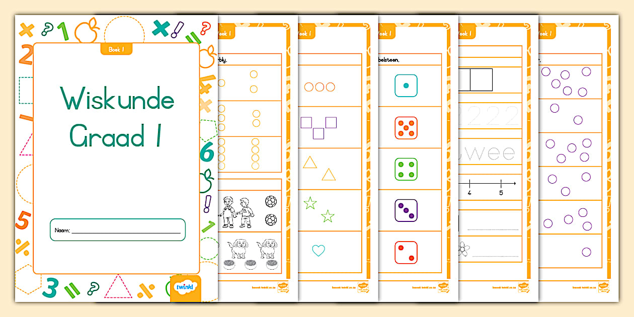 Graad 1 Wiskunde Aktiwiteitsblaaie – Kwartaal 1, Week 1