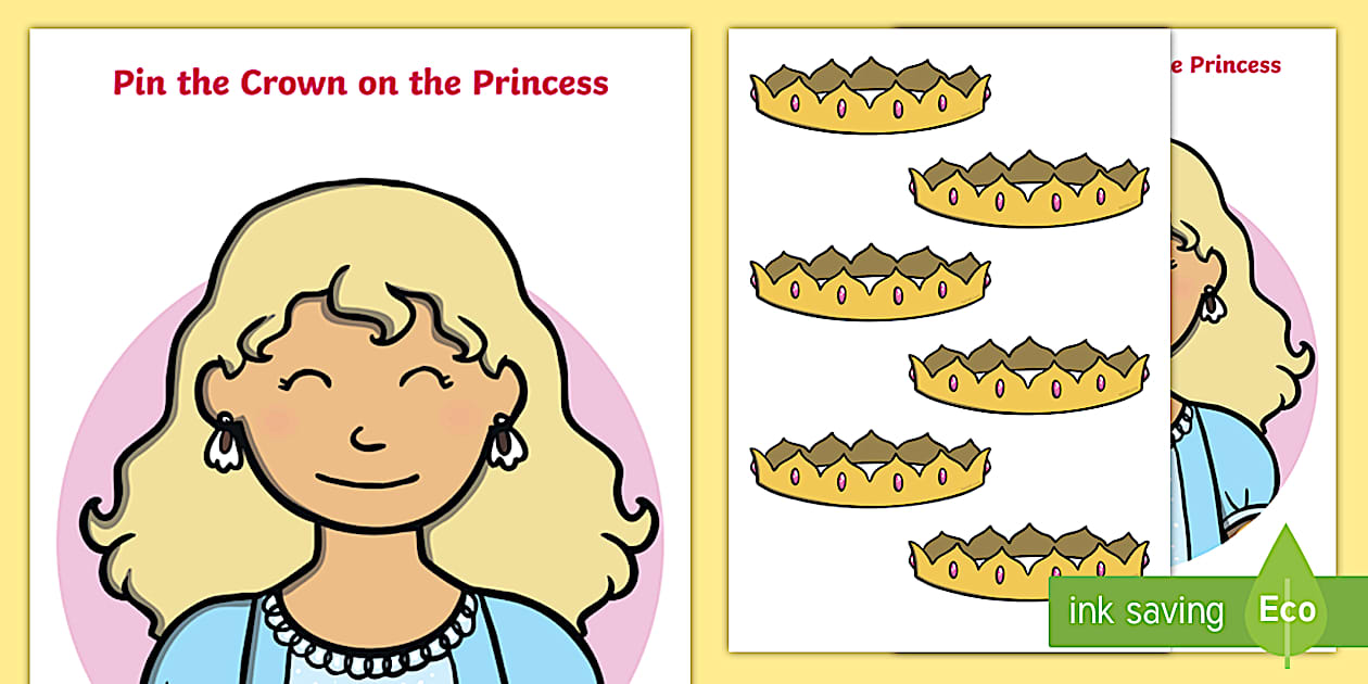 Pin the Crown on the Princess Game (teacher made) - Twinkl
