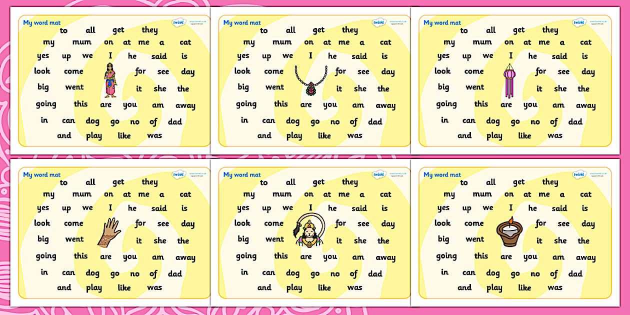 Diwali Themed FS2 Word Mat - Twinkl