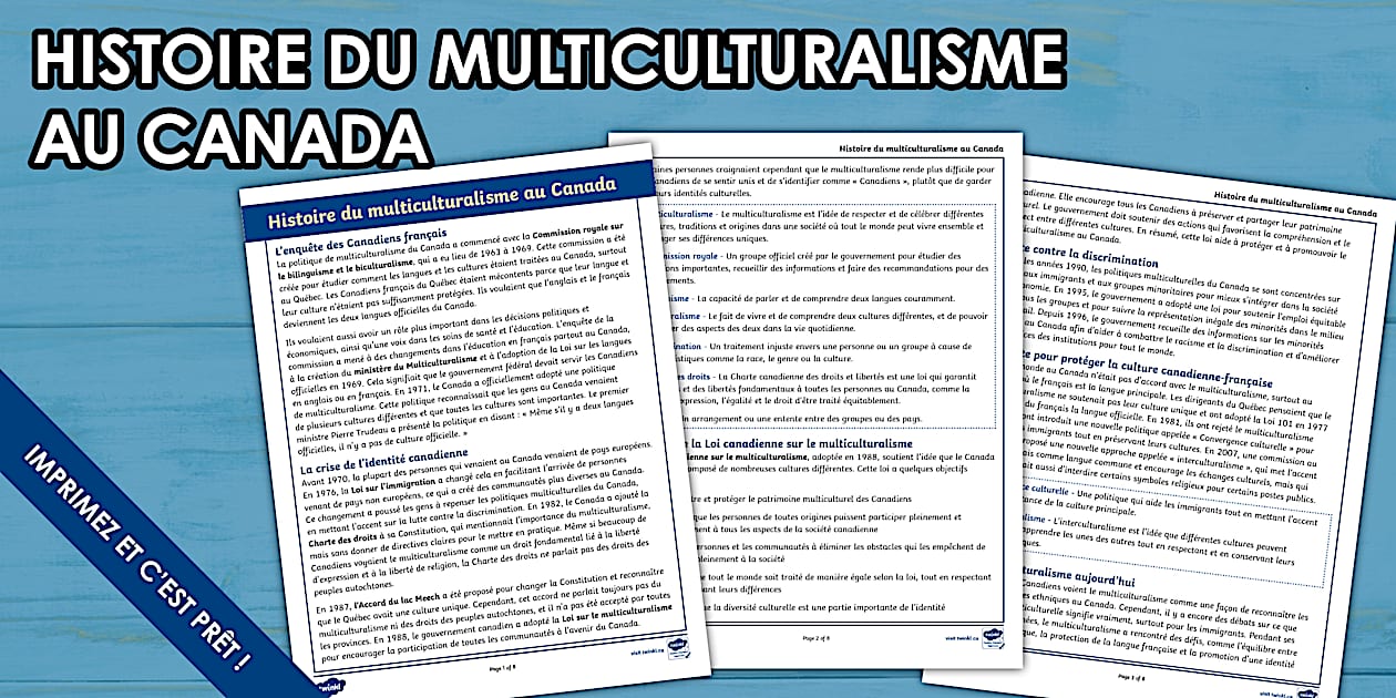 Canadian Multiculturalism History Fact File