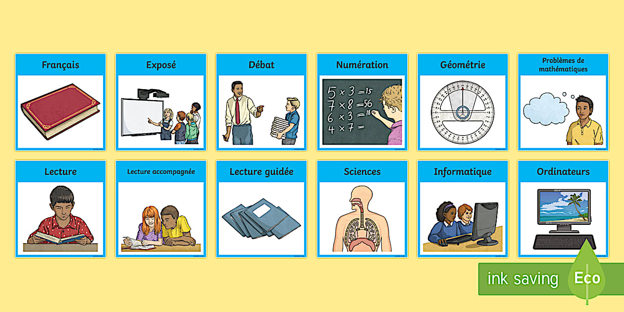 Emploi du temps visuel (teacher made) - Twinkl