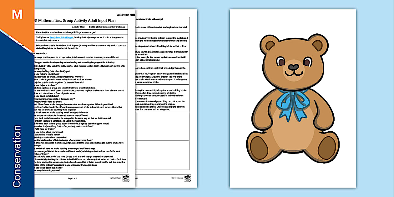 EYFS Maths Building Brick Number Conservation Plan - Twinkl