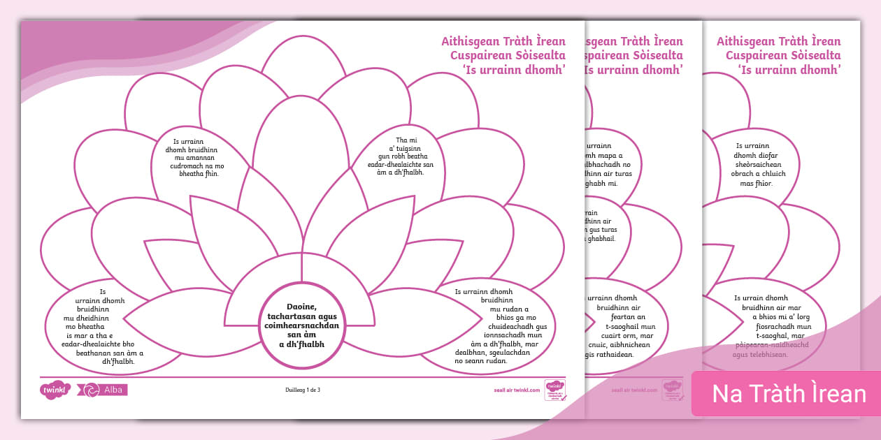 Tràth Ìrean Cuspairean Sòisealta - Flùr fèin-measaidh