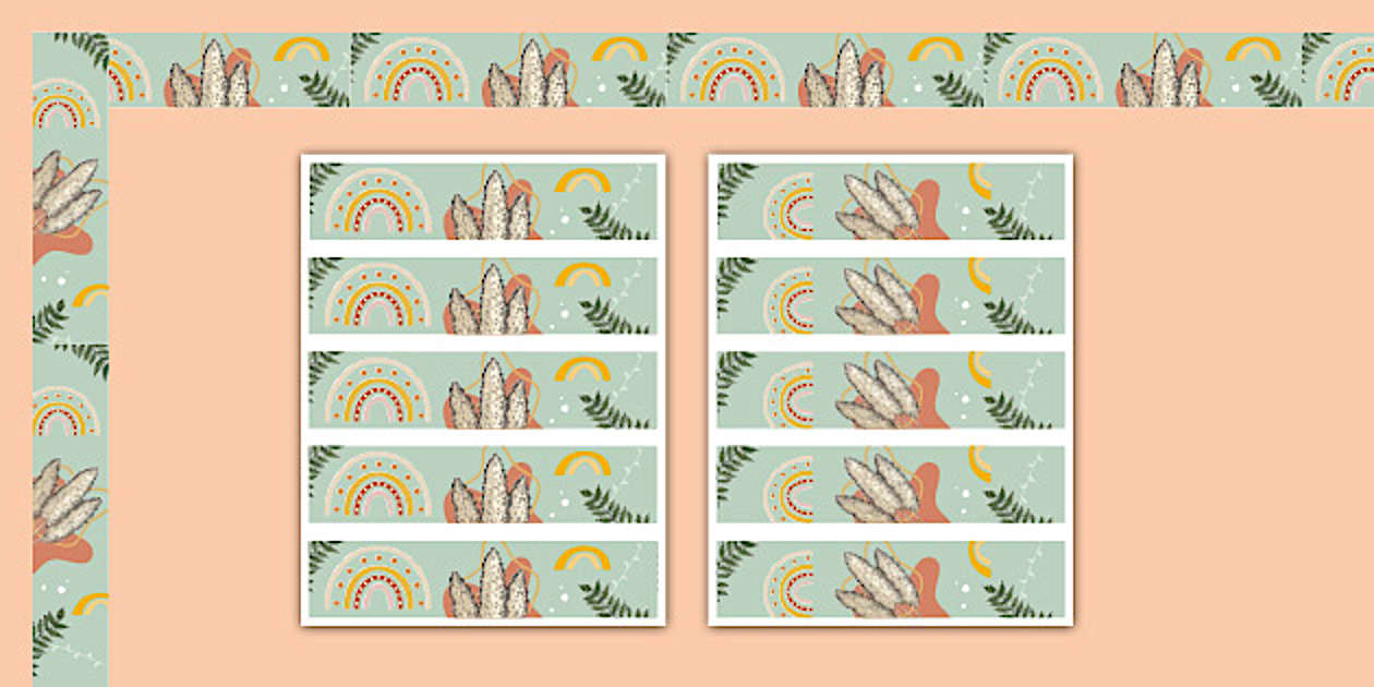 Boho Tea Party Book Tasting Bulletin Board Borders - Twinkl