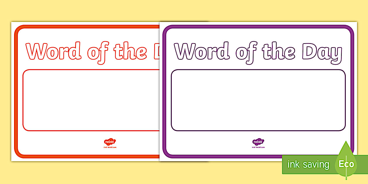 👉 Word of The Day English Poster - Word Board - Twinkl
