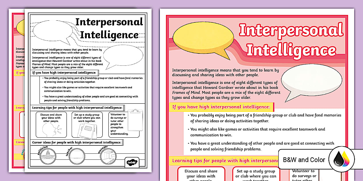 Interpersonal Intelligence Poster (professor feito) - Twinkl
